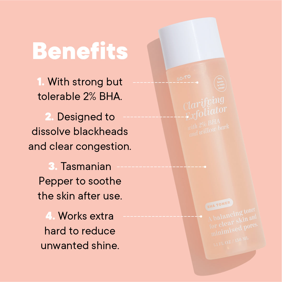 Clarifying Exfoliator | Glowing Balancing Toner | Go-To Skincare
